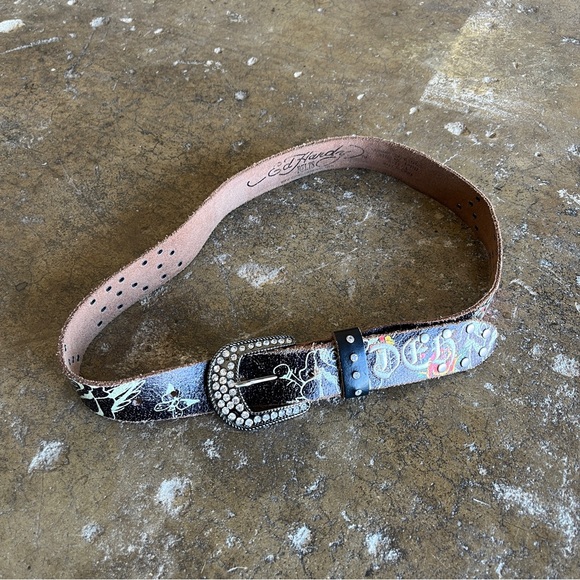 Ed Hardy | Accessories | Ed Hardy Belt With Rhinestones | Poshmark